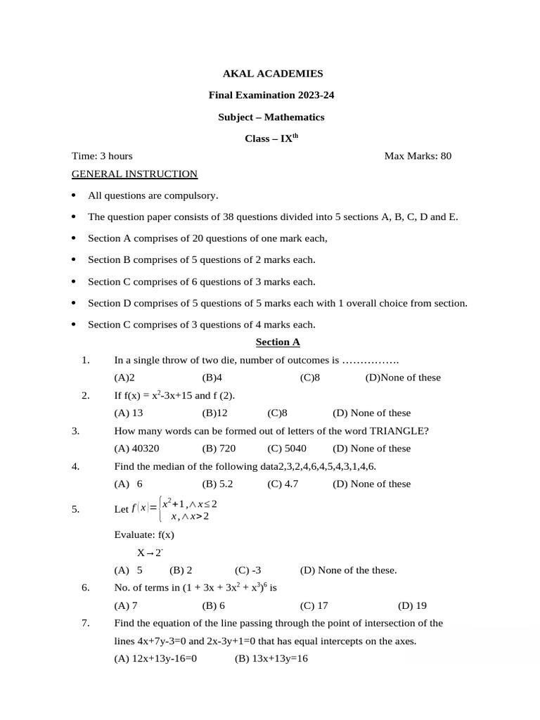 11 Annual Math | PDF