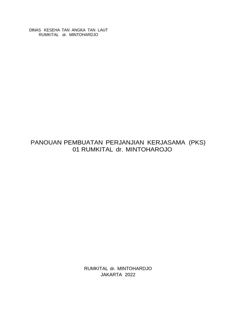 Panduan PKS Rumkital dr. Mintohardjo | PDF | Bisnis