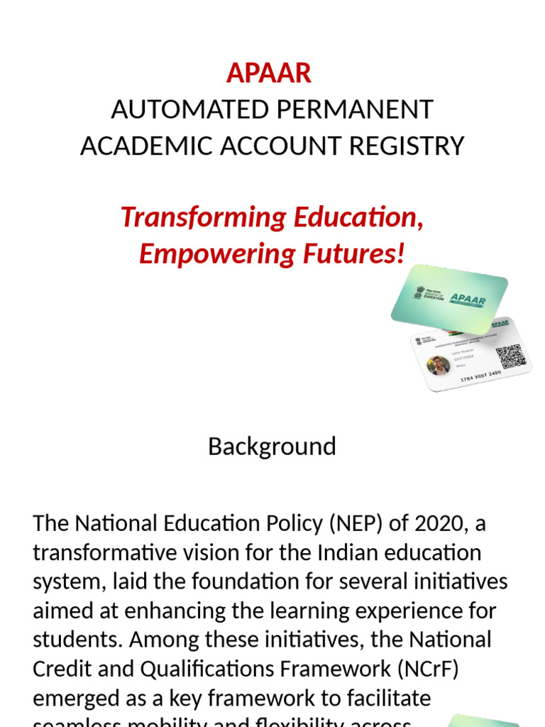Apaar Presentation | PDF