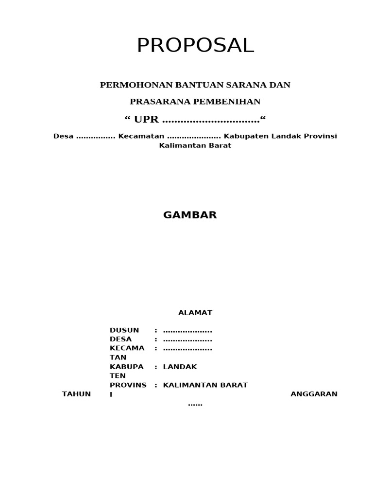 Contoh Format Proposal Upr | PDF