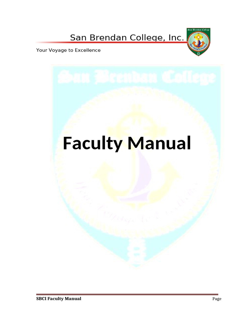 SBCI Faculty Manual Overview and Guidelines | PDF | Employment | Career ...