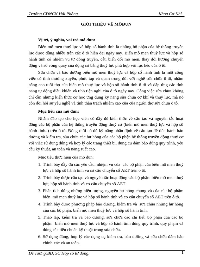 Decuong-Hop So Tu Dong 110 | PDF