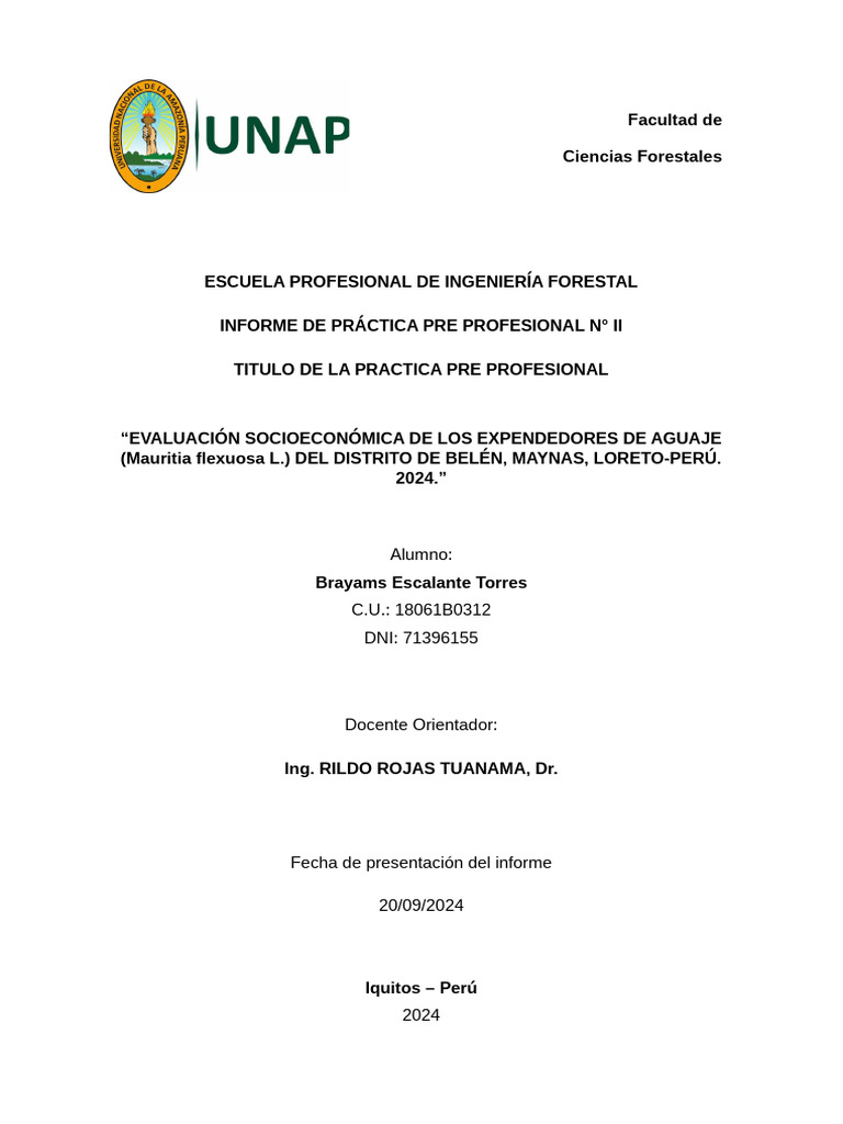 INFORME DE PRACTICA II. Brayams - Escalante-1 | PDF