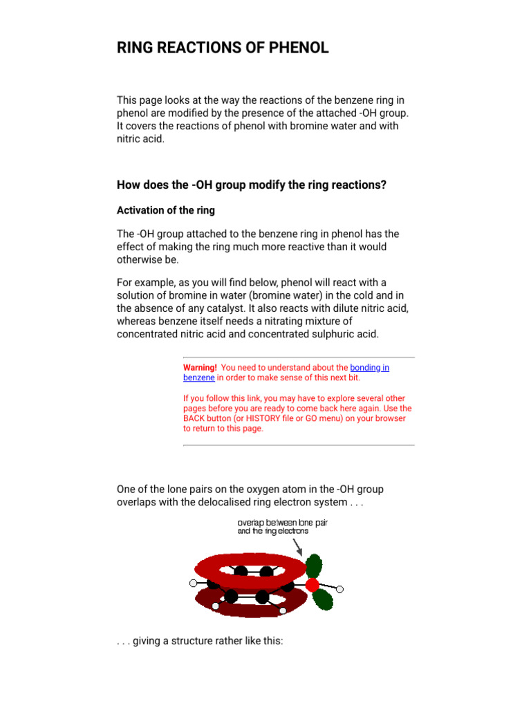 Ring Reactions of Phenol | PDF