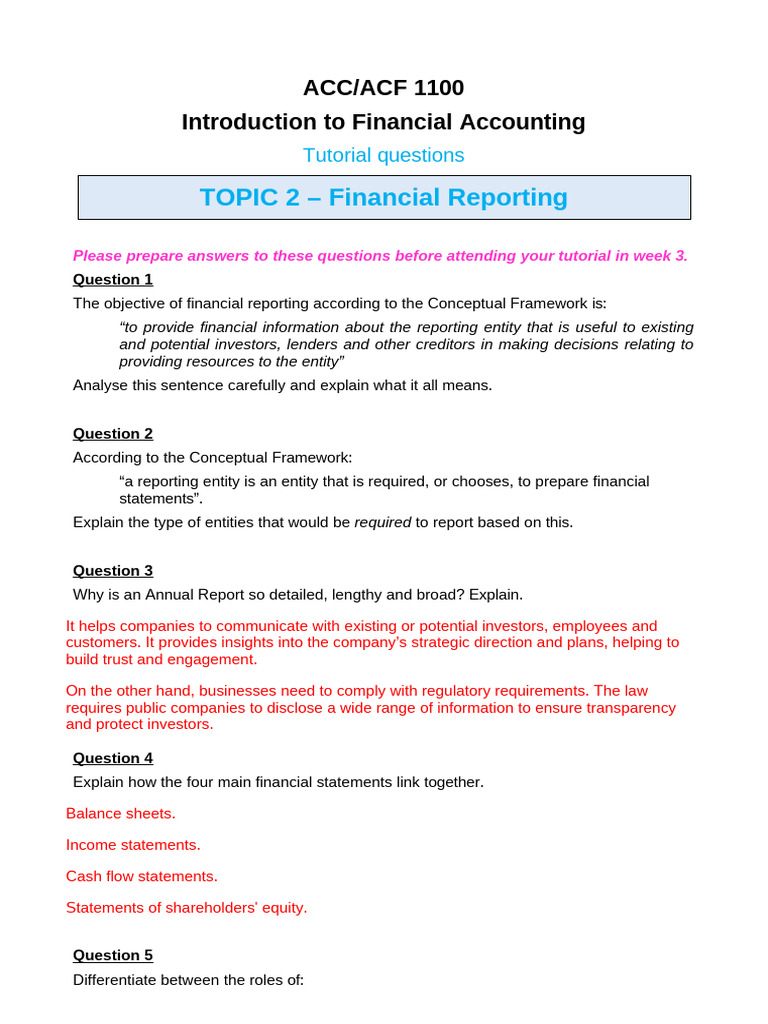 Topic 2 Tutorial Questions | PDF
