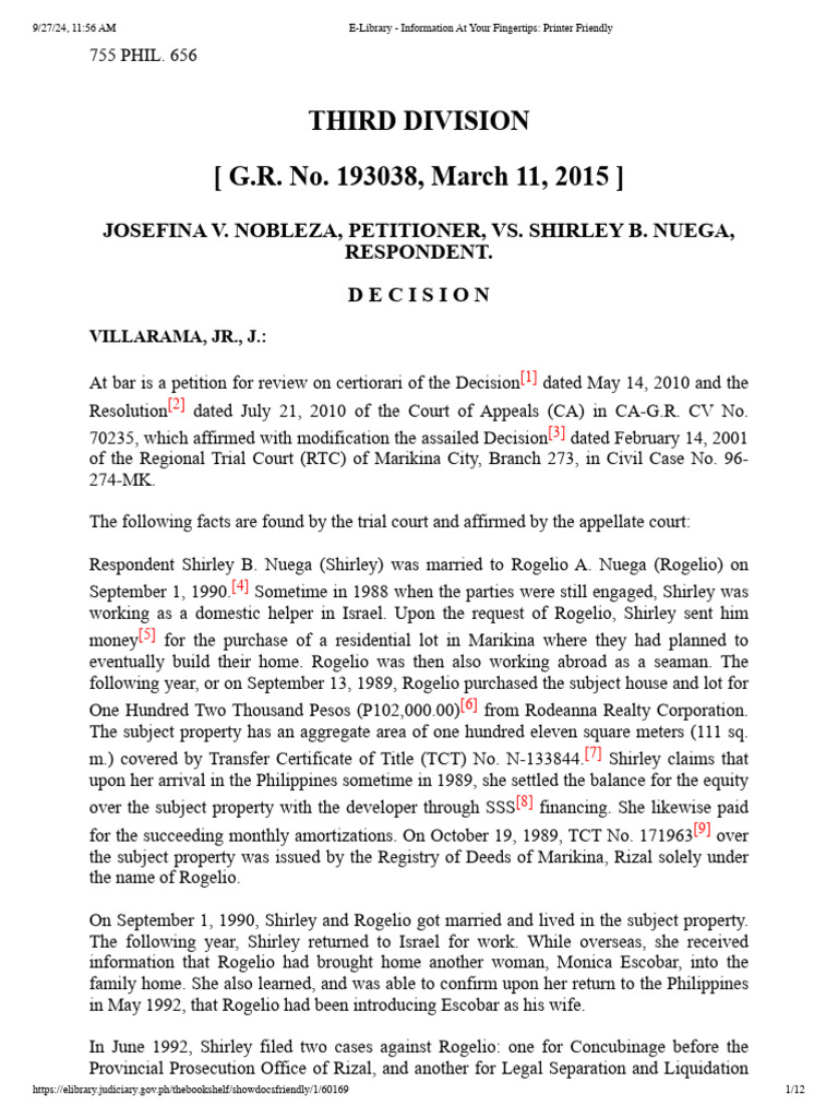 Nobleza v. Nuega | PDF