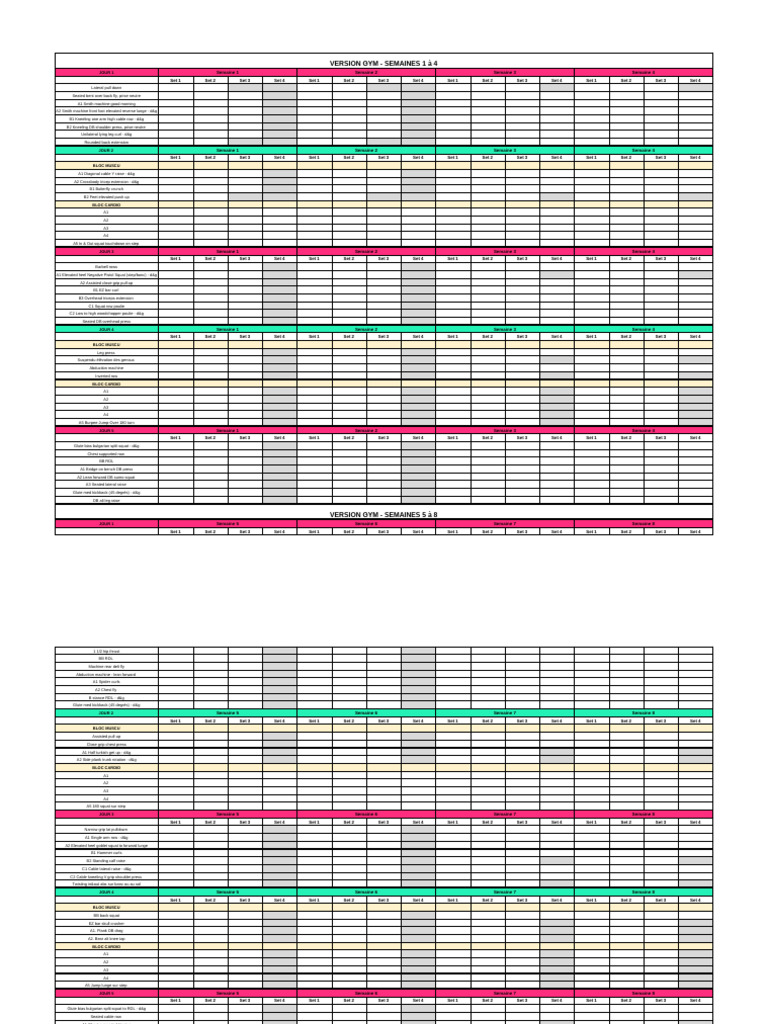 Fiche de Suivi Des Poids - Step It Up | PDF