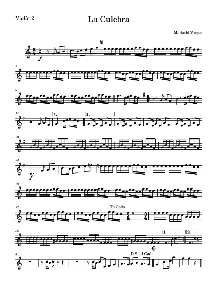 La Culebra-Violín 2 | PDF