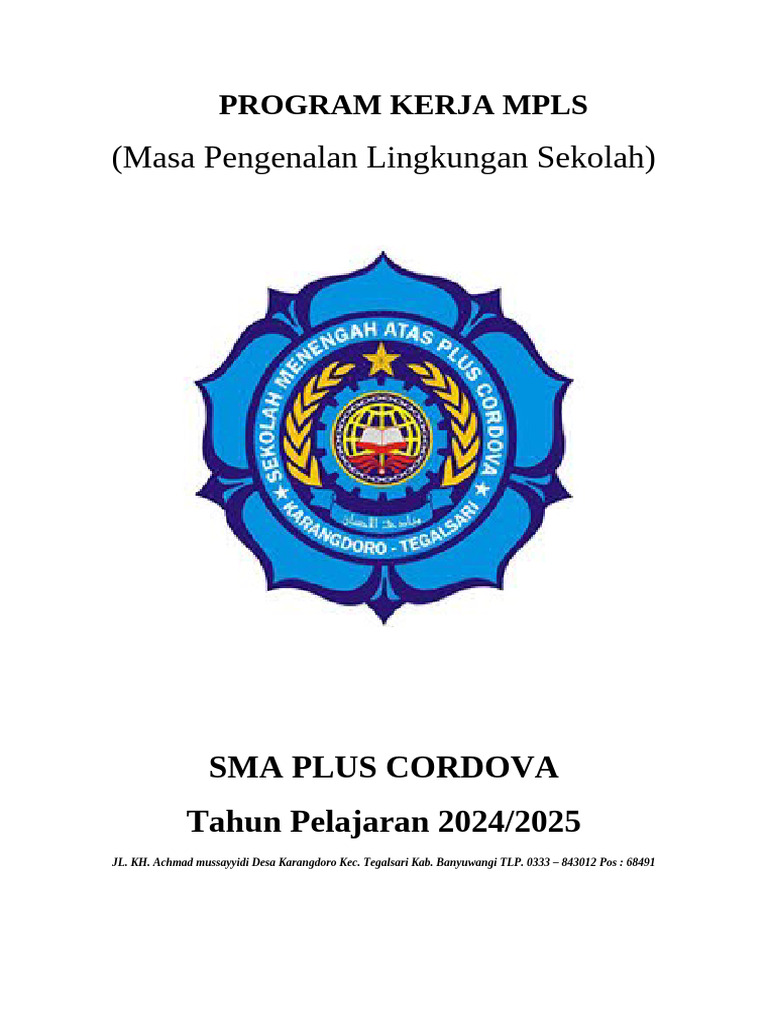 PROGRAM KERJA MPLS New | PDF