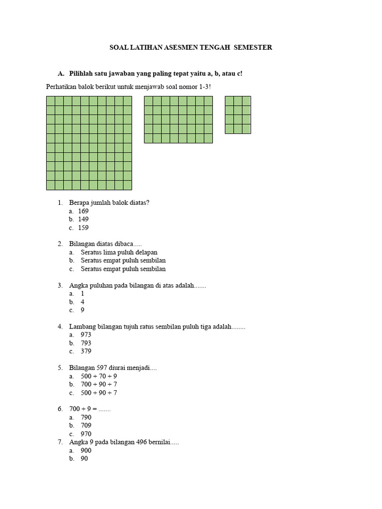 Soal Latihan Ats MTK | PDF