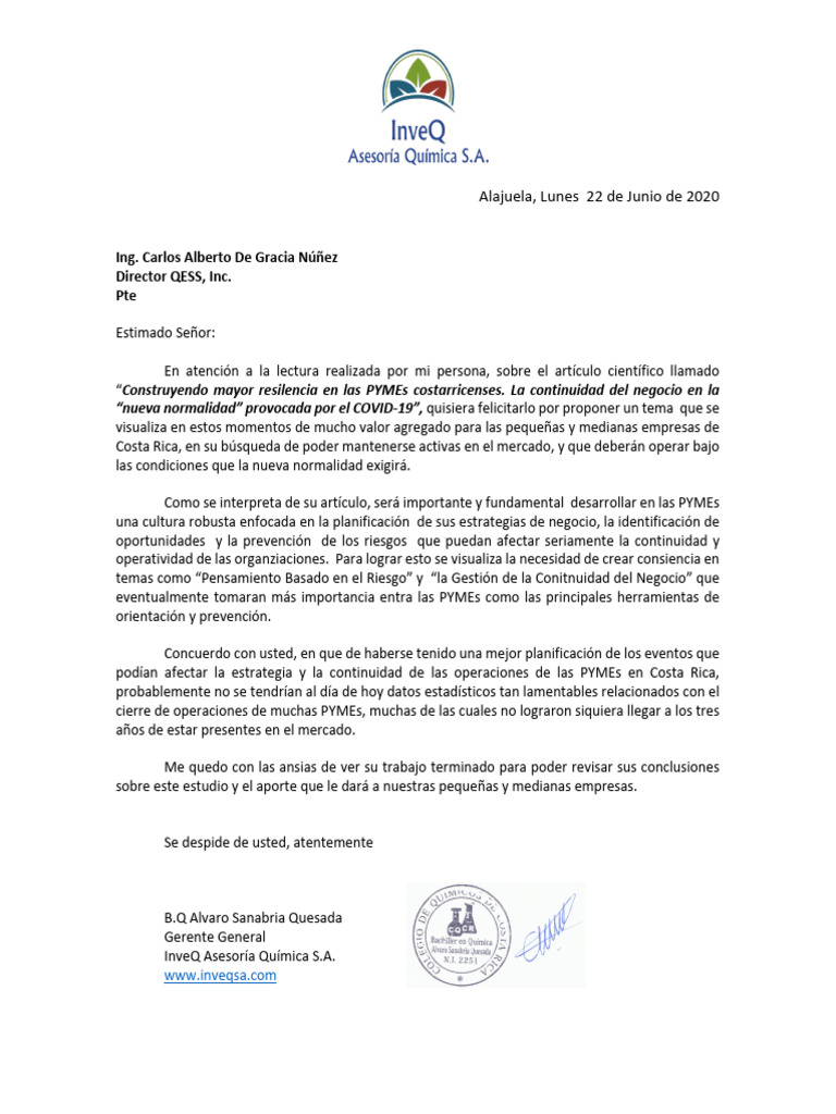 Carta Carlos de Gracia | PDF