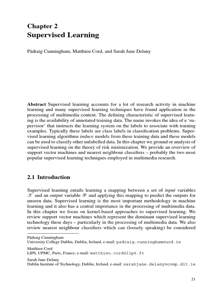 Supervised Learning | PDF