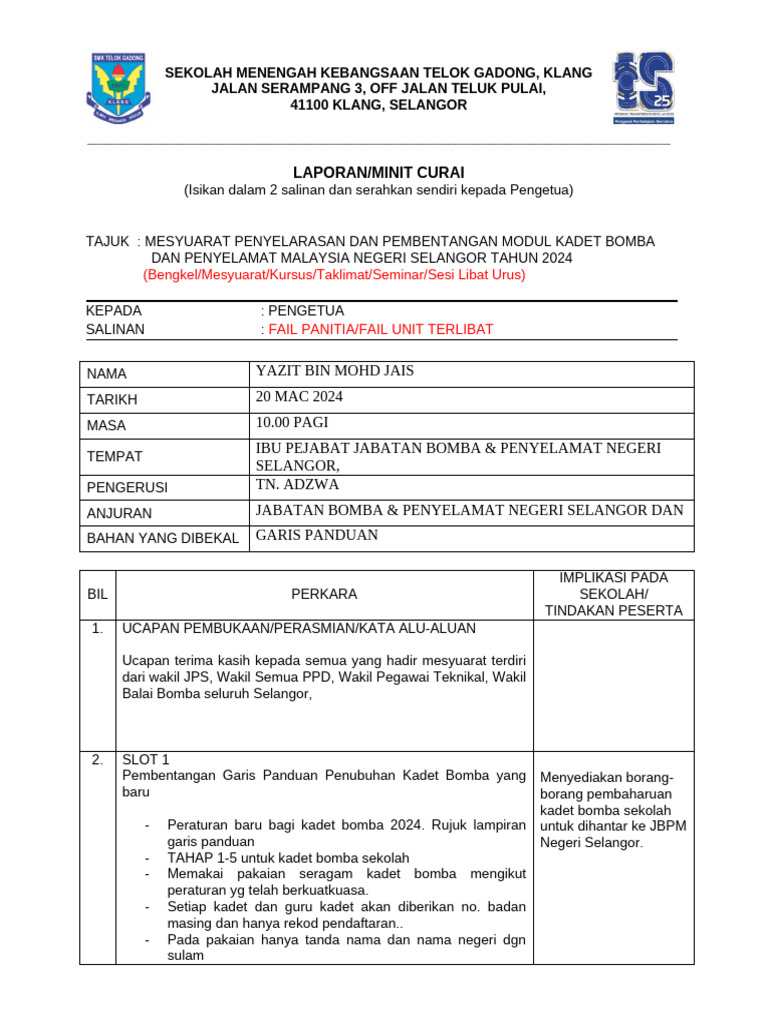 2024 Templat Minit Curai | PDF