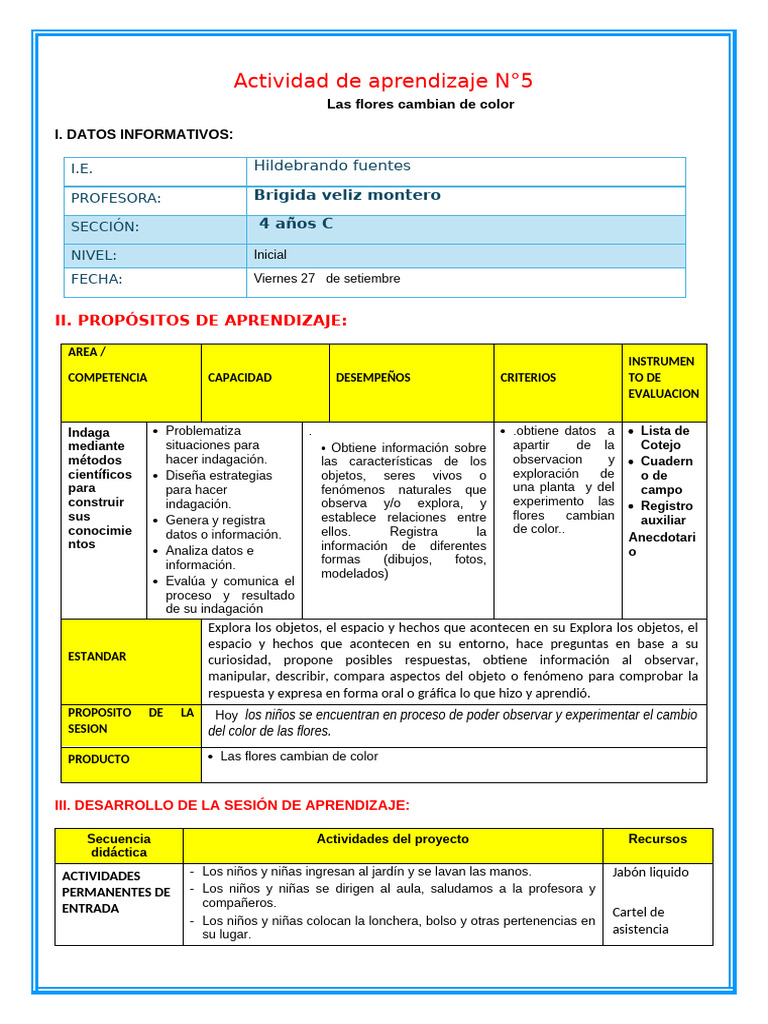Actividad 27 Viernes de Setiembre | PDF
