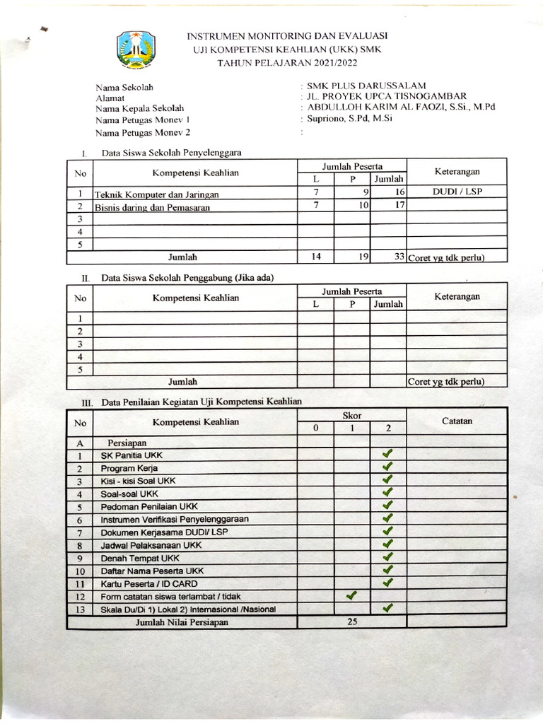 Instrumen Monev UKK | PDF