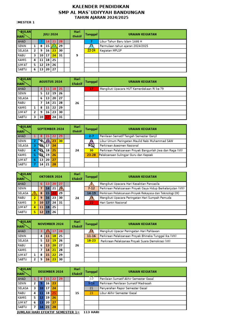Kaldik SMP Am 2024-2025 | PDF