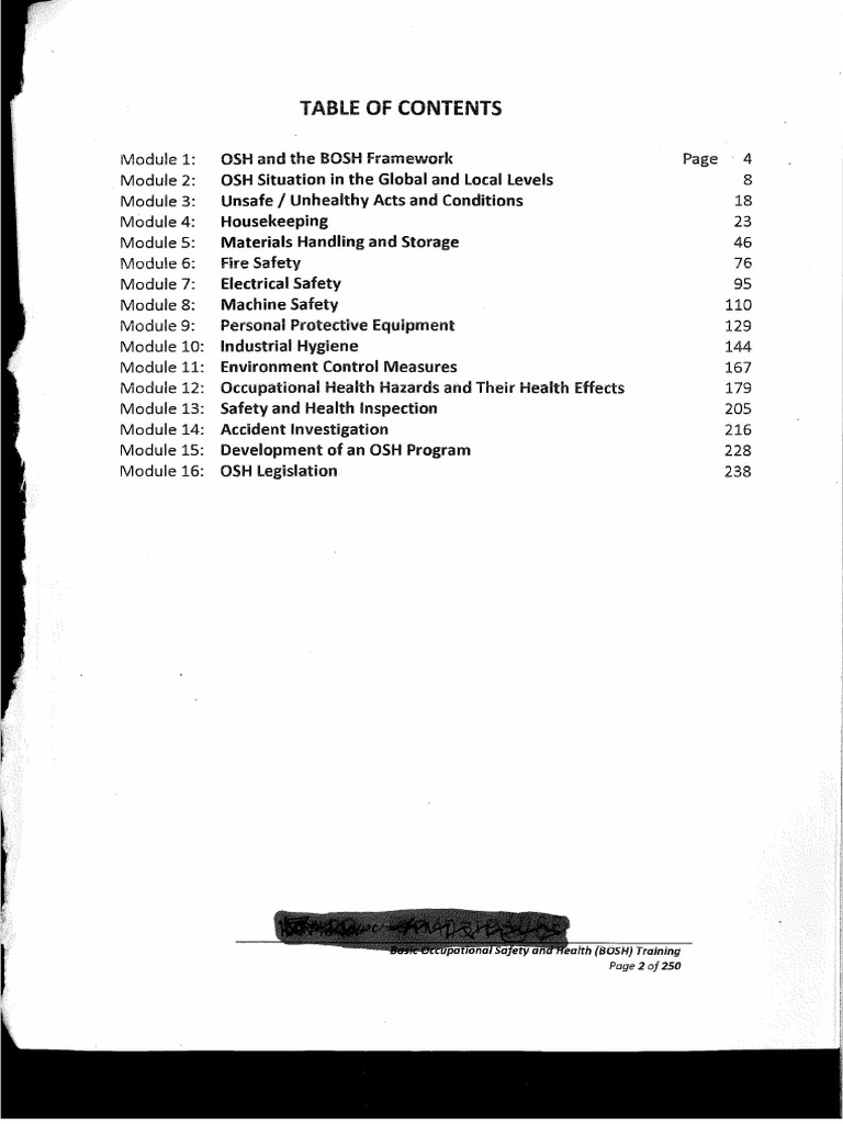 OSH Module | PDF