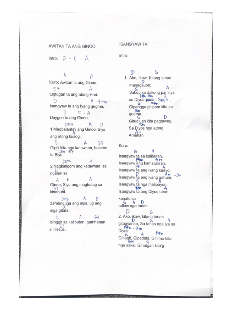 Awitan Ta Ang Ginoo | PDF