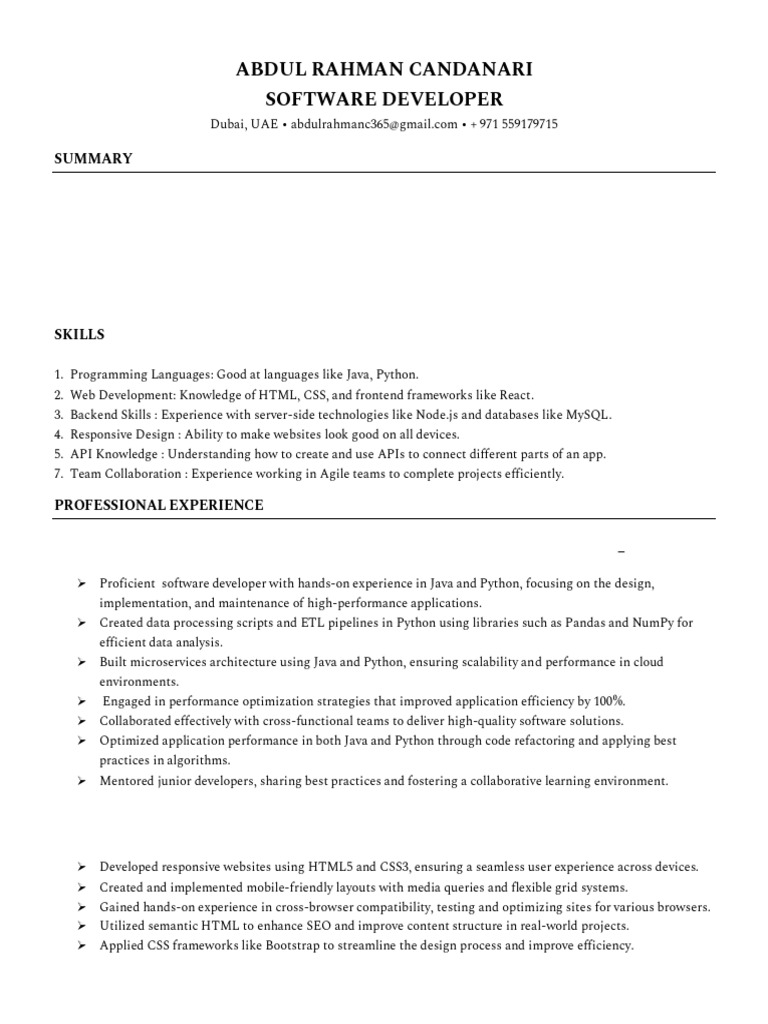 Abdul Resume | PDF
