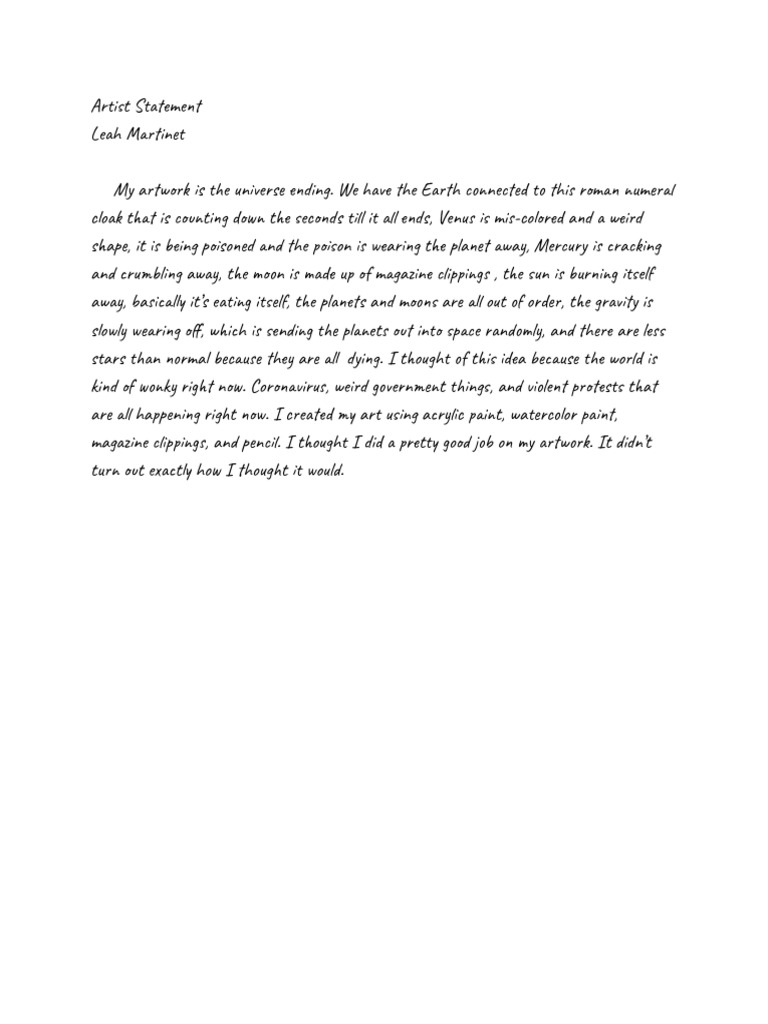 Artist Statement | PDF