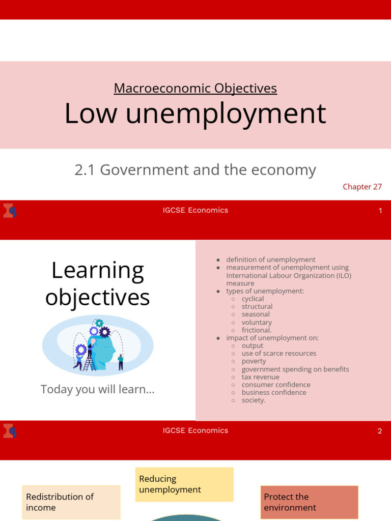 IGCSE Econ 2.1.1c Unemployment | PDF