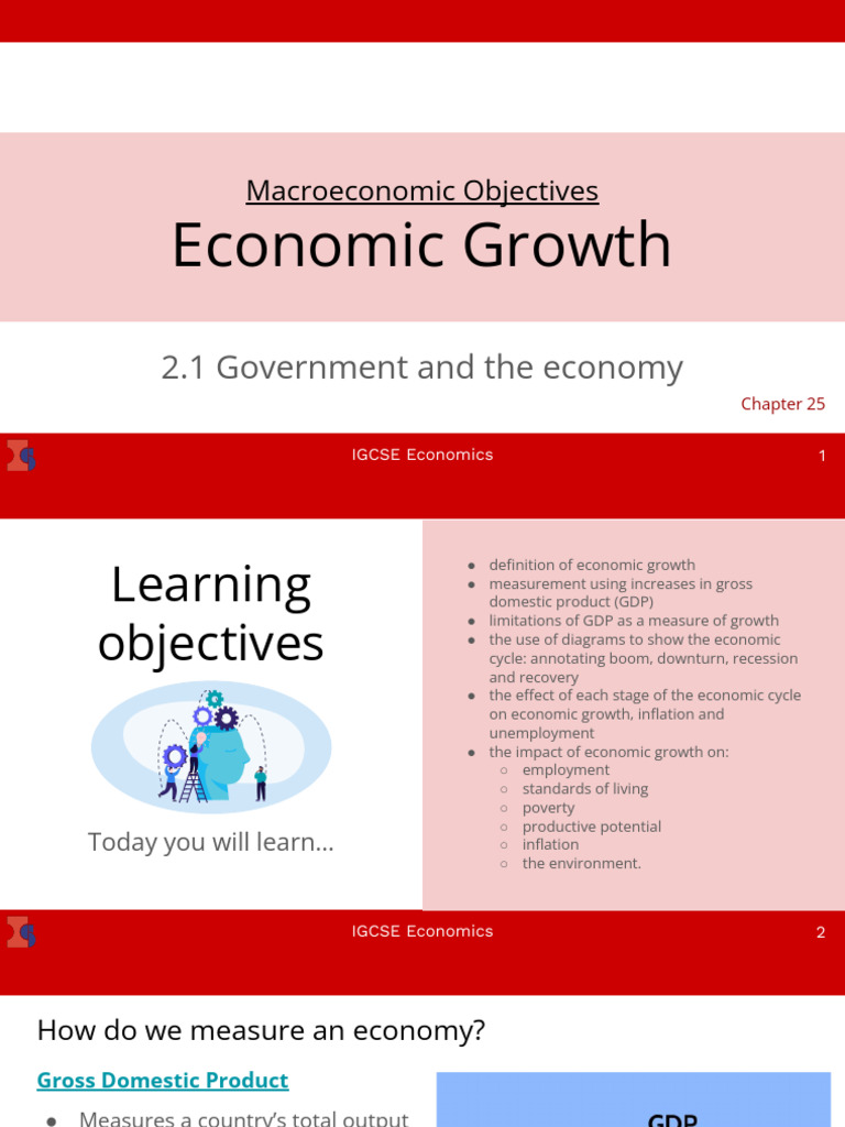 IGCSE Econ 2.1.1aa Economic Growth | PDF