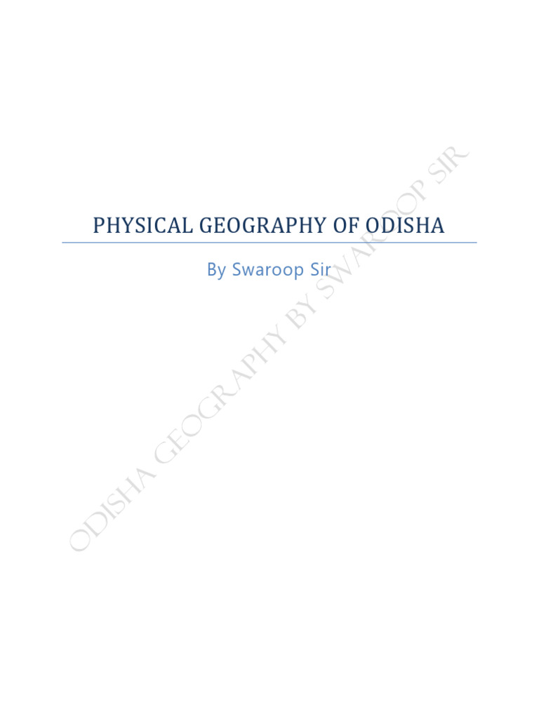 GEOGRAPHY OF ODISHA by SWAROOP SIR | PDF