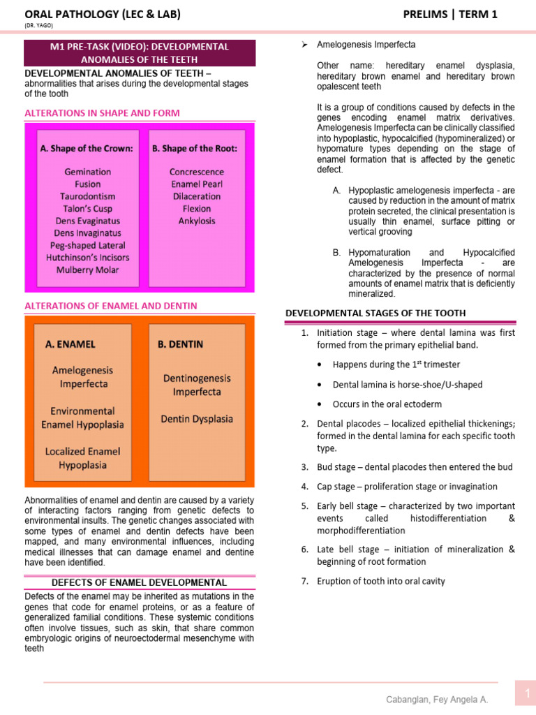 Oral Patho Lec | PDF