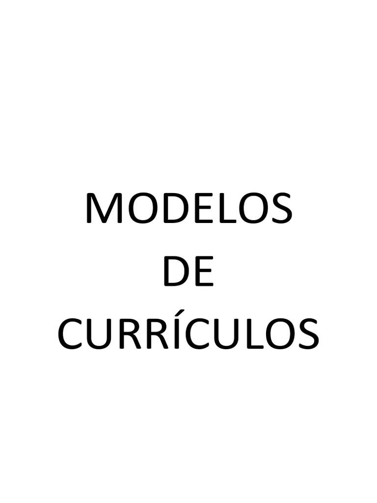 Modelos de Currículos | PDF