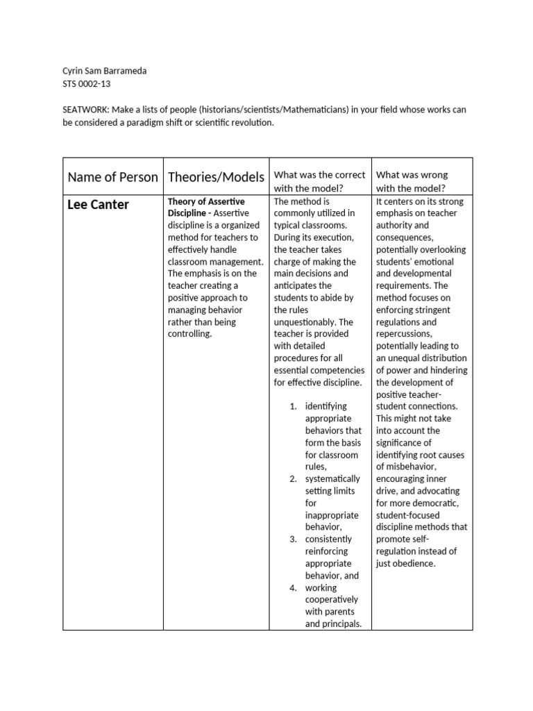 Barrameda STS Seatwork | PDF