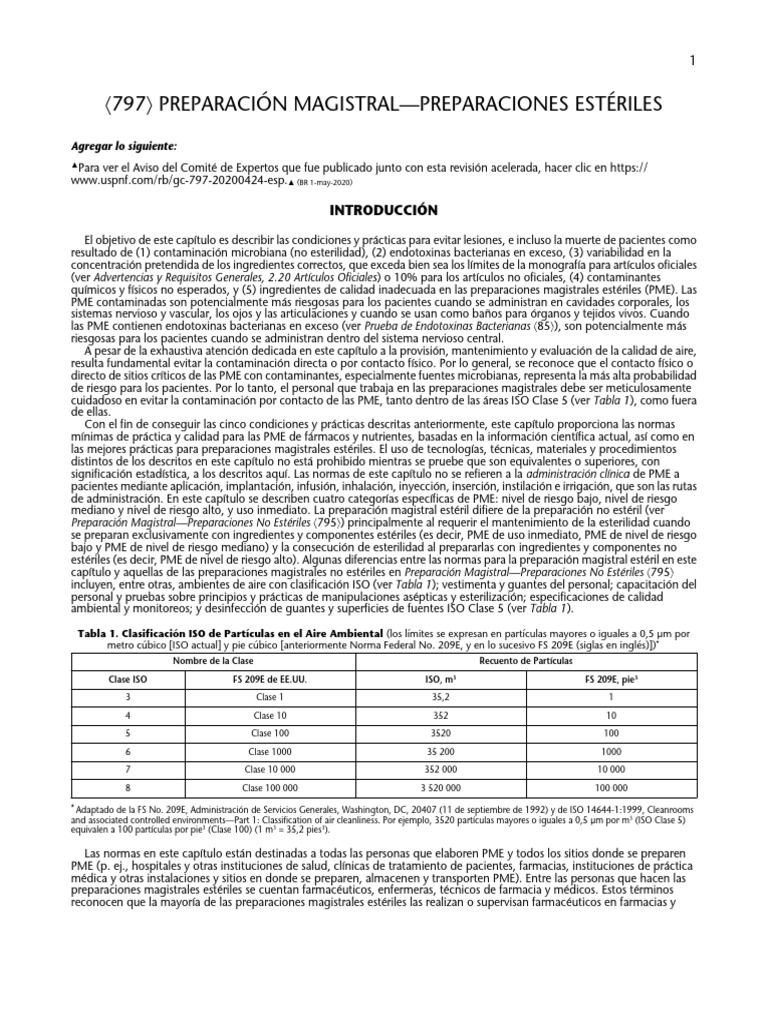 Usp - 797 - Preparados Esteriles | PDF
