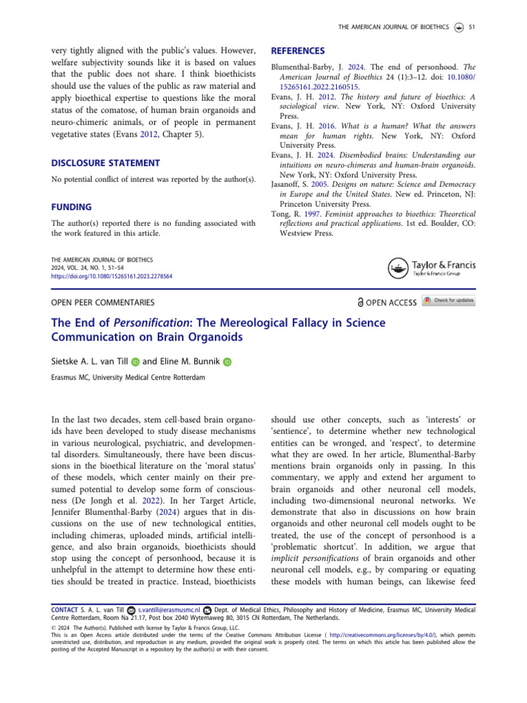 The End of Personification The Mereological Fallacy in Science | PDF ...