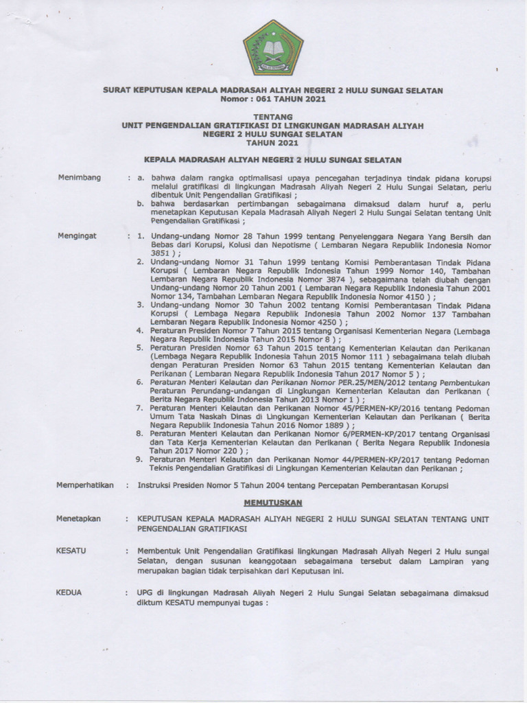 SK Unit Pengendalian186 | PDF