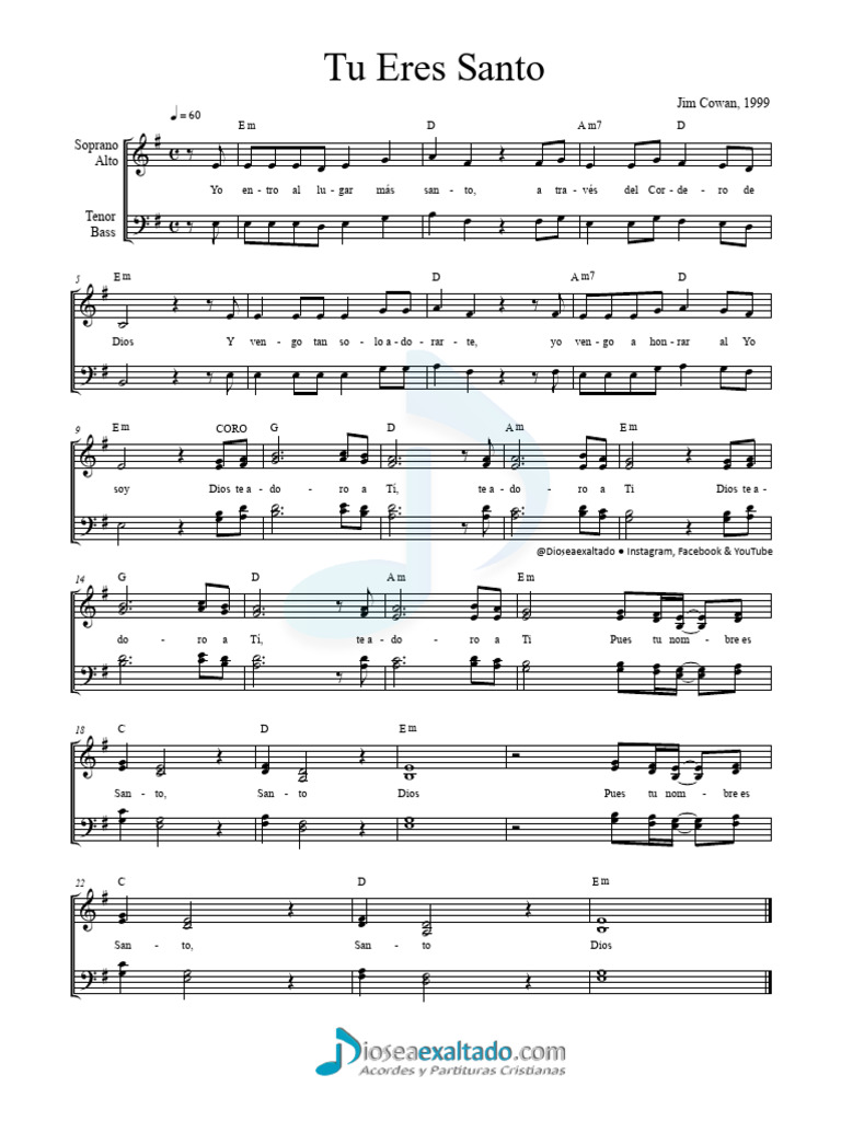 Tu Eres Santo Vocales | PDF