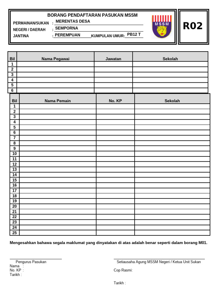 Borang R02 - 2 | PDF