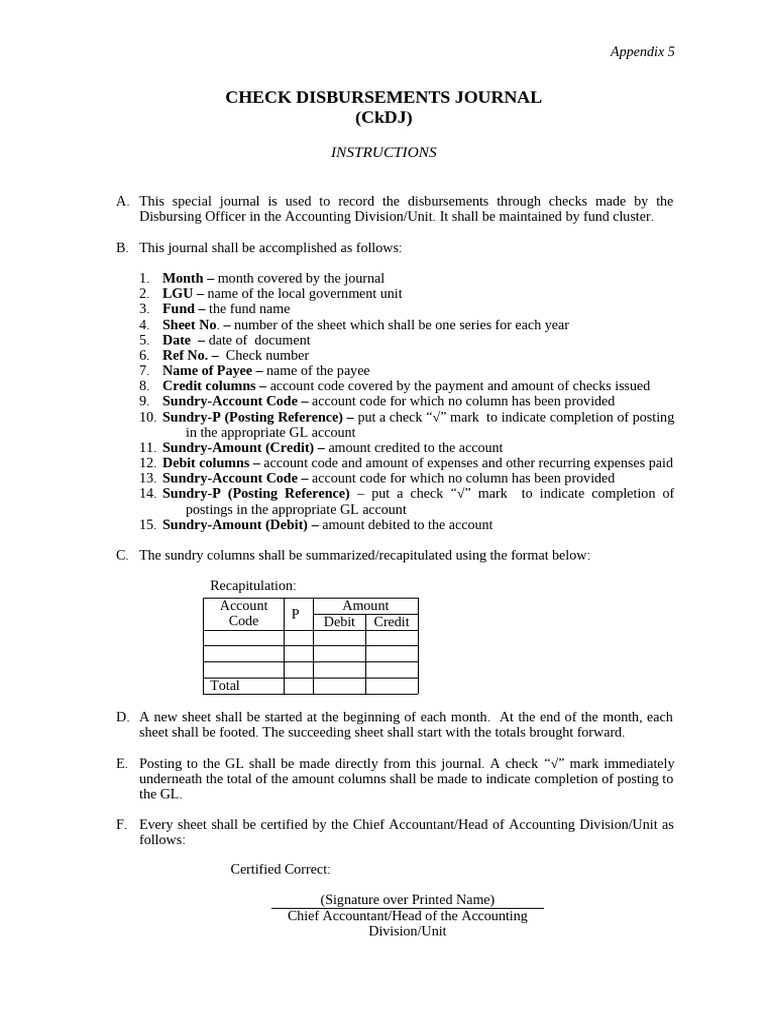 Appendix 5 - Instructions - CKDJ | PDF