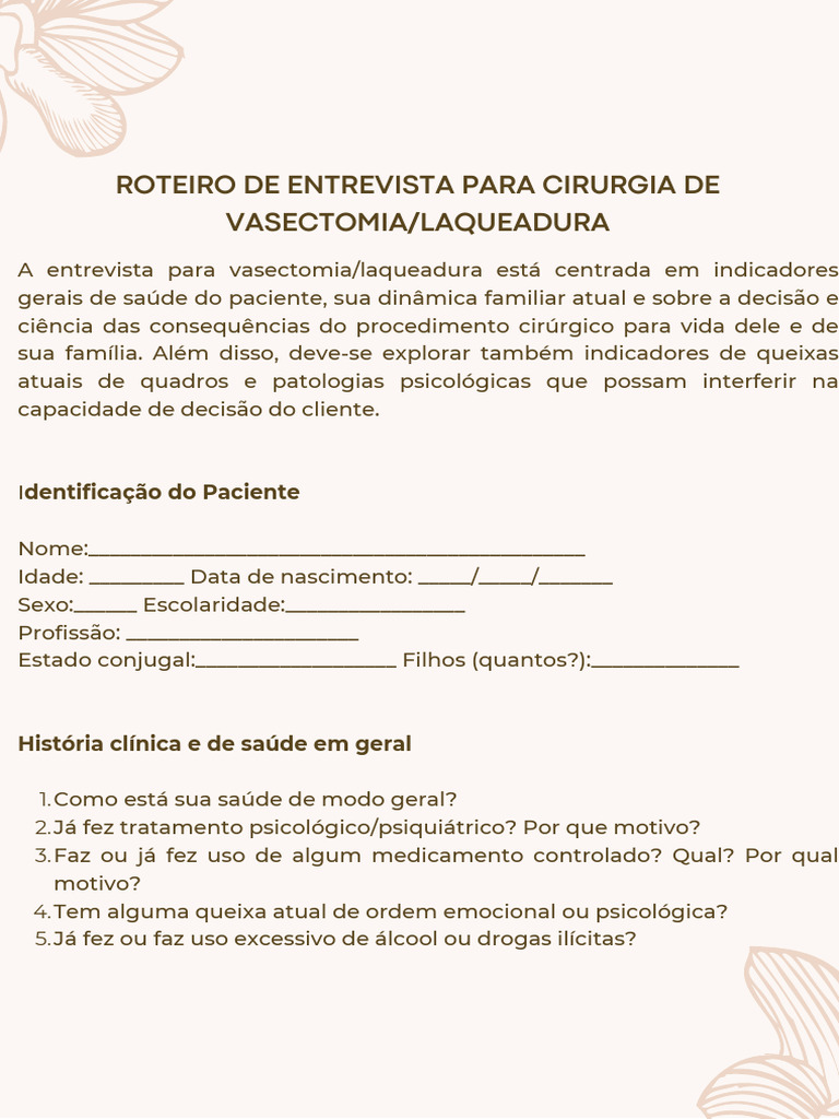 Modelo de Anamnése | PDF