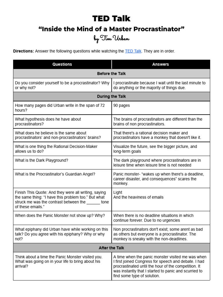 Bianca Santiago - TED Talk: Inside The Mind of A Master PR | PDF ...