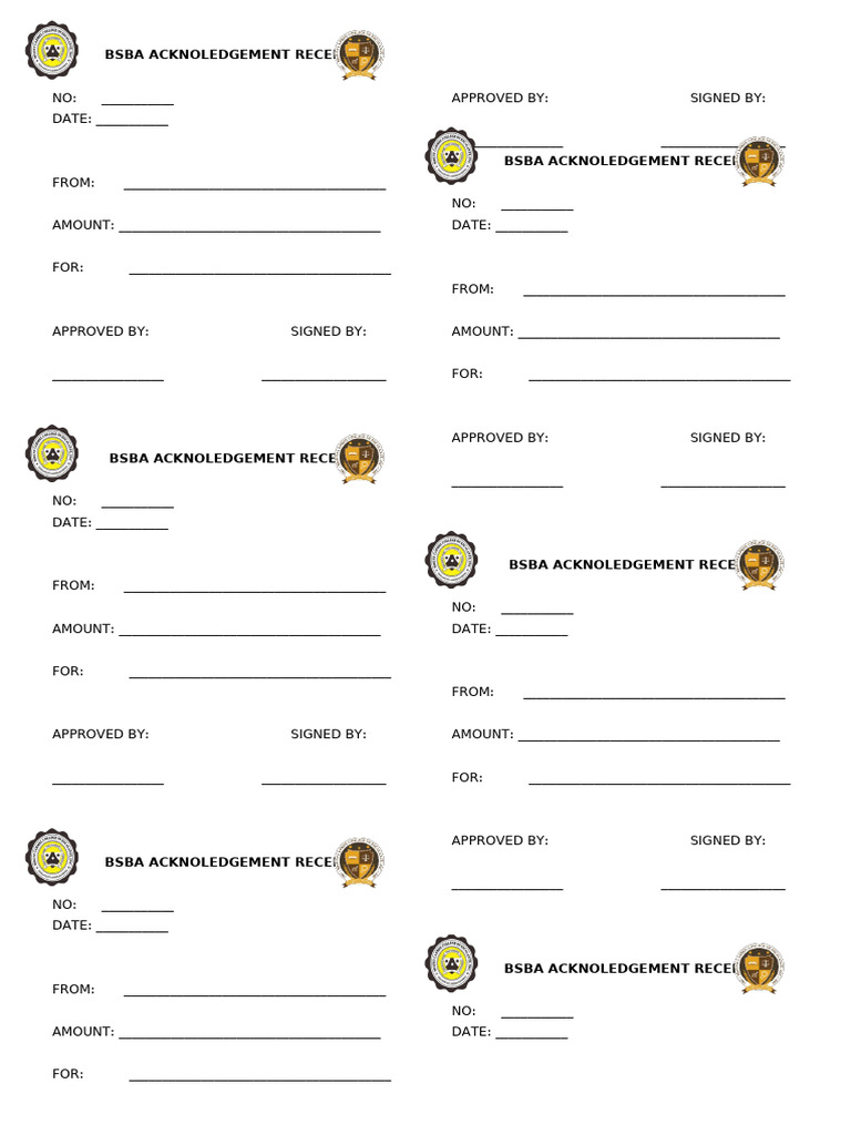 Bsba Acknoledgement Receipt | PDF