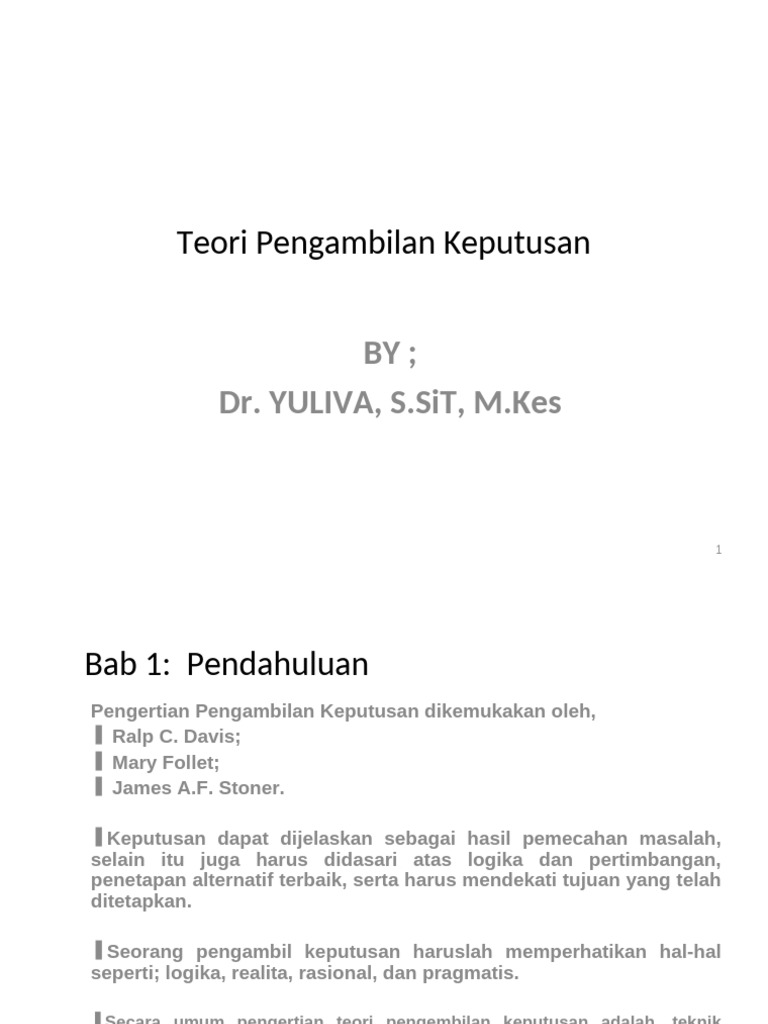 Teknik Pengambilan Keputusan | PDF
