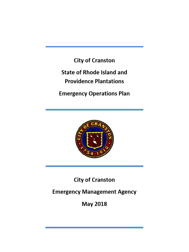 Cranston Emergency Operations Plan | PDF