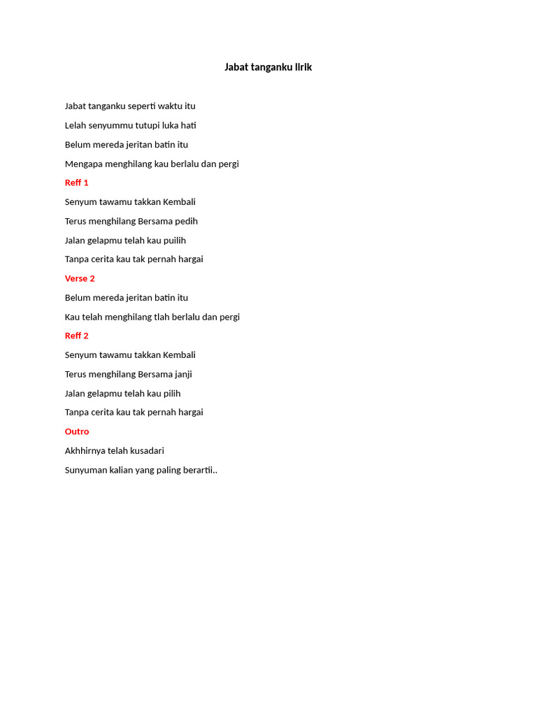 Jabat Tanganku Lirik | PDF