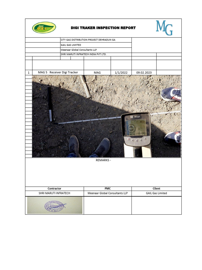Inspection Report - DG. Tracker | PDF