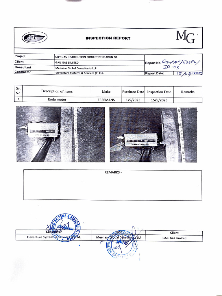 Inspection Report - Rodometer & Digitracker | PDF