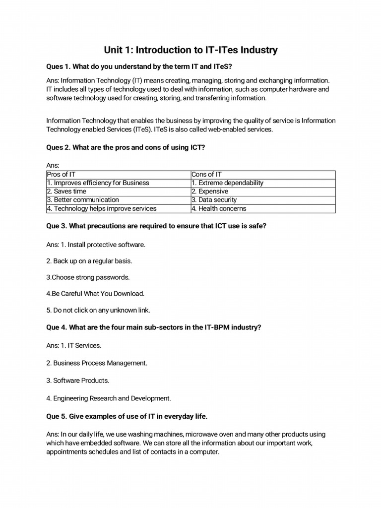 IT Notes Unit 1 & 2 | PDF
