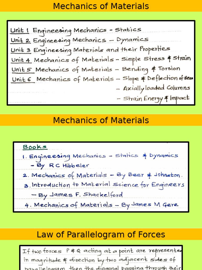MECHANICS OF MATERIALS - 1i | PDF MECHANICS OF MATERIALS - 1i | PDF