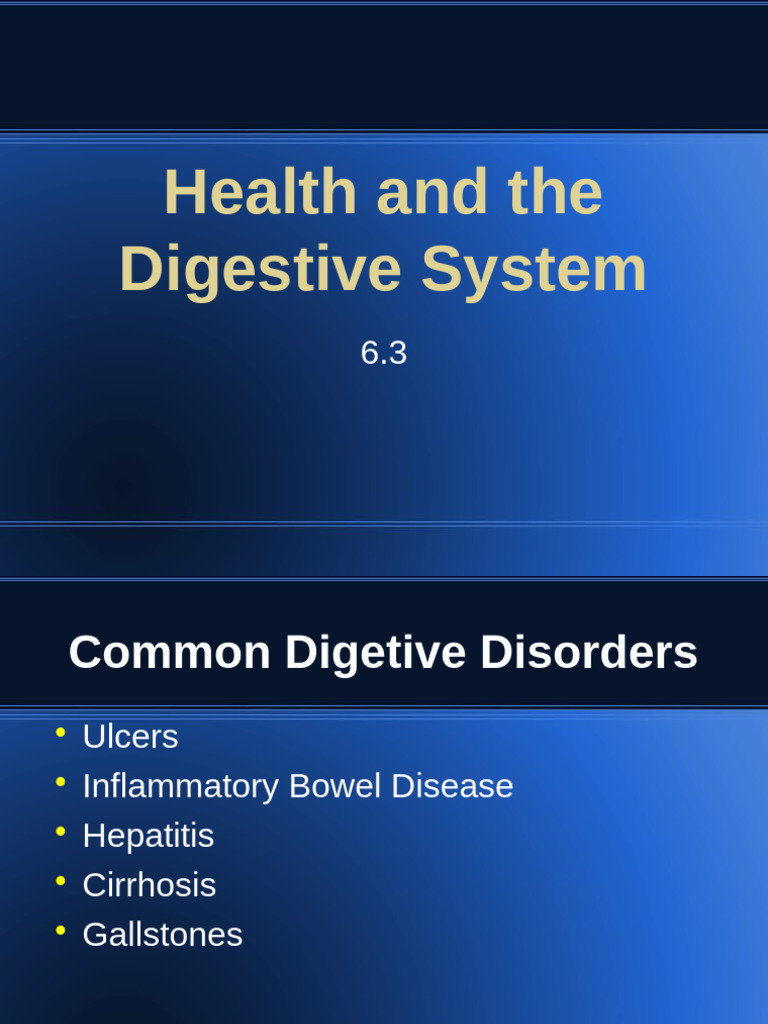 6.3 - Health and The Digestive System | PDF