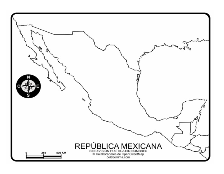 Mapa Republica Mexicana Sin Nombres y Sin Division | PDF