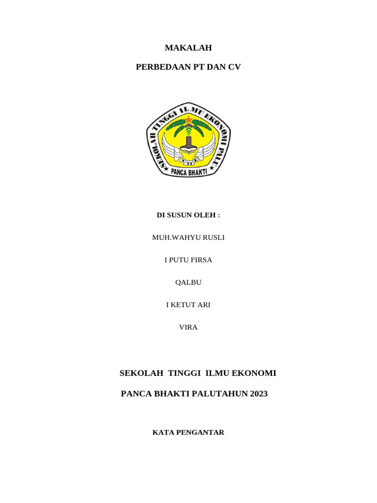 Perbedaan PT Dan CV A | PDF