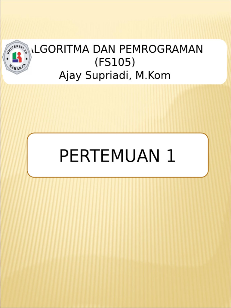 Pertemuan 1 | PDF